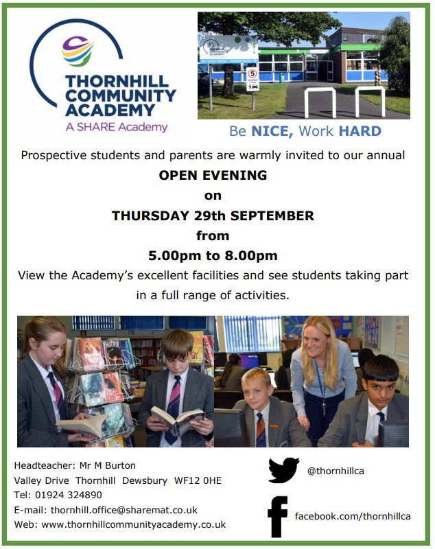 Thornhill Community Academy, A SHARE Academy - Open Evening